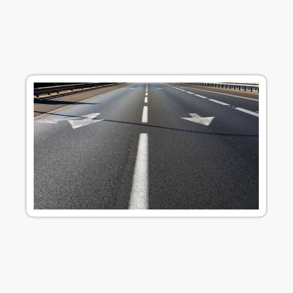 "Black Road, White Arrows " Sticker by sigdesign | Redbubble