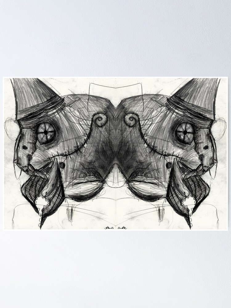 Póster «two headed cyborg undead sad Dibujo de pájaro Bird Brain Parrot ...