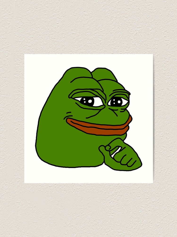 "smug frog / smug pepe " Art Print for Sale by JoeDaEskimo | Redbubble