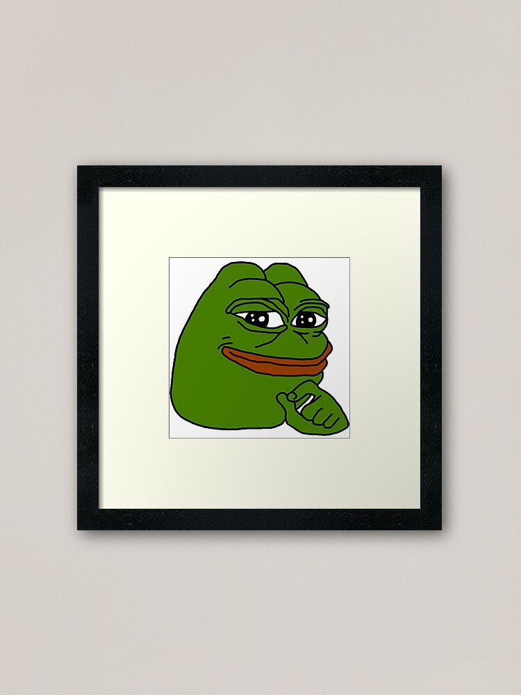 "smug frog / smug pepe " Framed Art Print for Sale by JoeDaEskimo ...