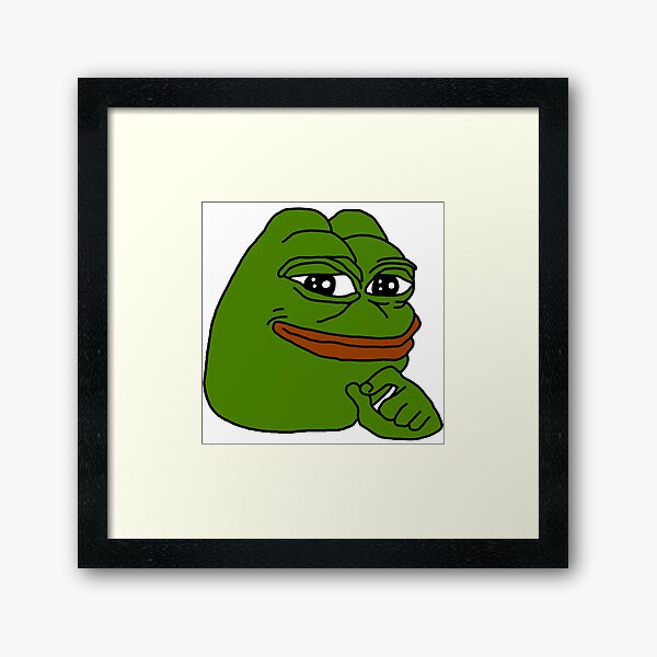"smug frog / smug pepe " Framed Art Print for Sale by JoeDaEskimo ...