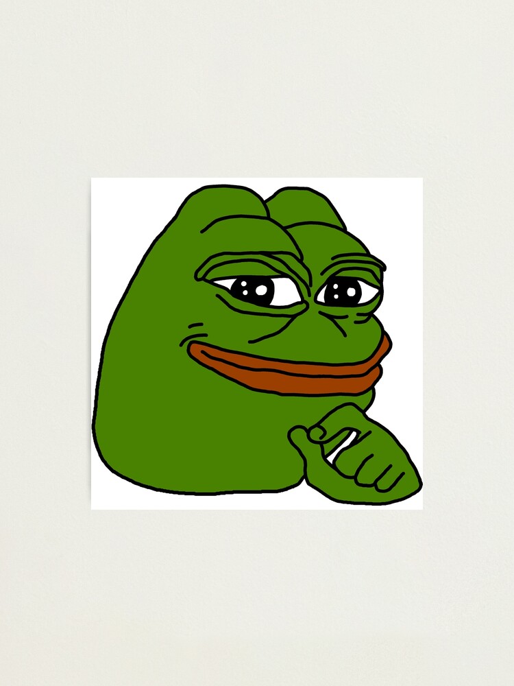 "smug frog / smug pepe " Photographic Print by JoeDaEskimo | Redbubble