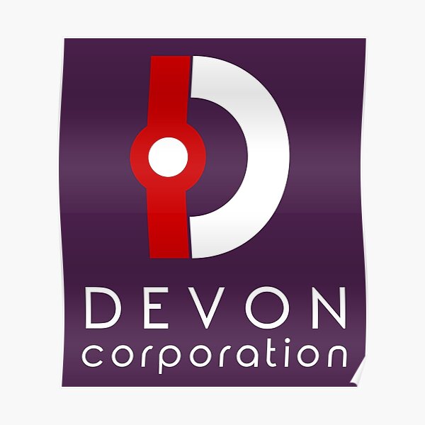 "Devon Corporation Logo (in White)" Poster by MagentaBlimp | Redbubble