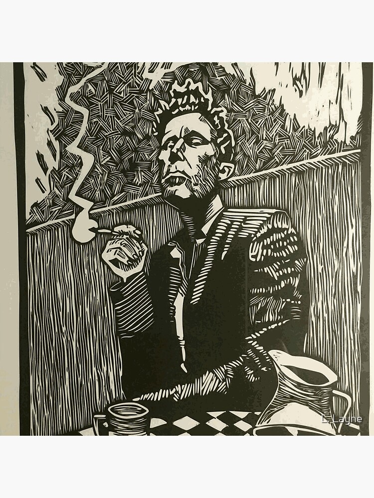 "Tom Waits Smoking a Cigarette Graphite Artwork" Throw Pillow for Sale ...