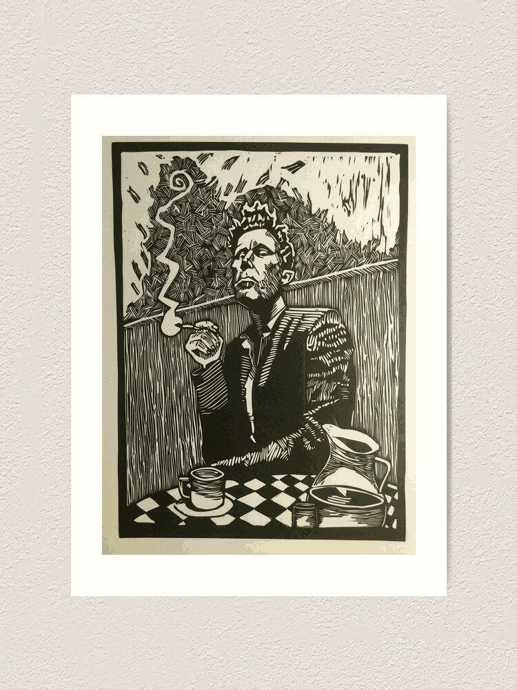 "Tom Waits Smoking a Cigarette Graphite Artwork" Art Print by ...
