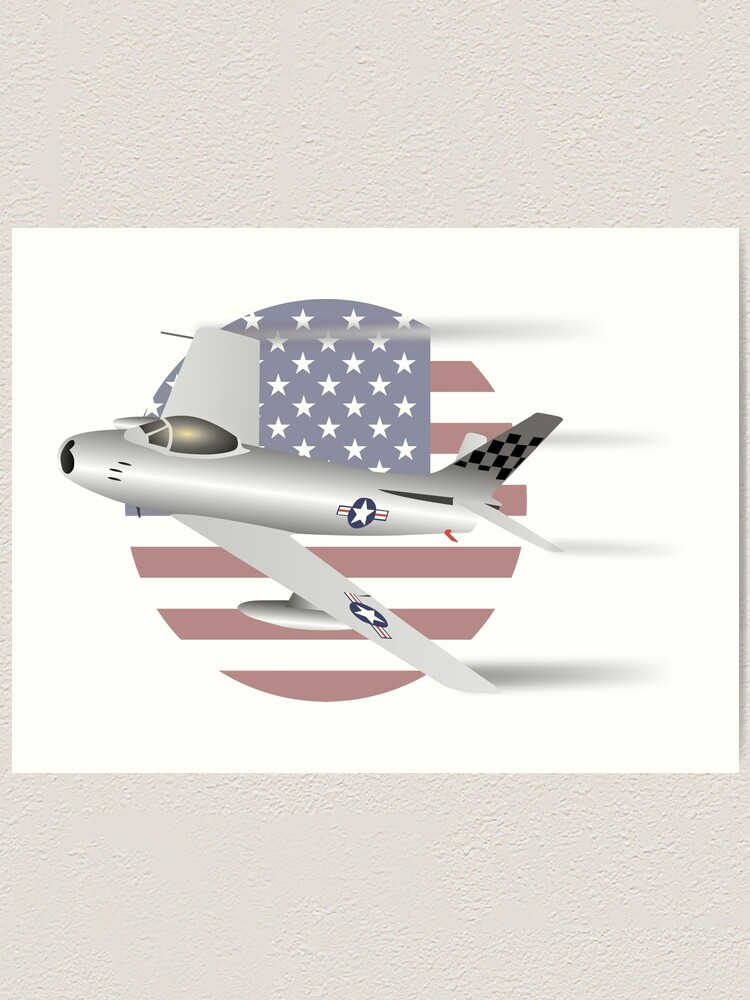 "US Air Force F-86 Sabre Jet Fighter" Art Print for Sale by NorseTech ...