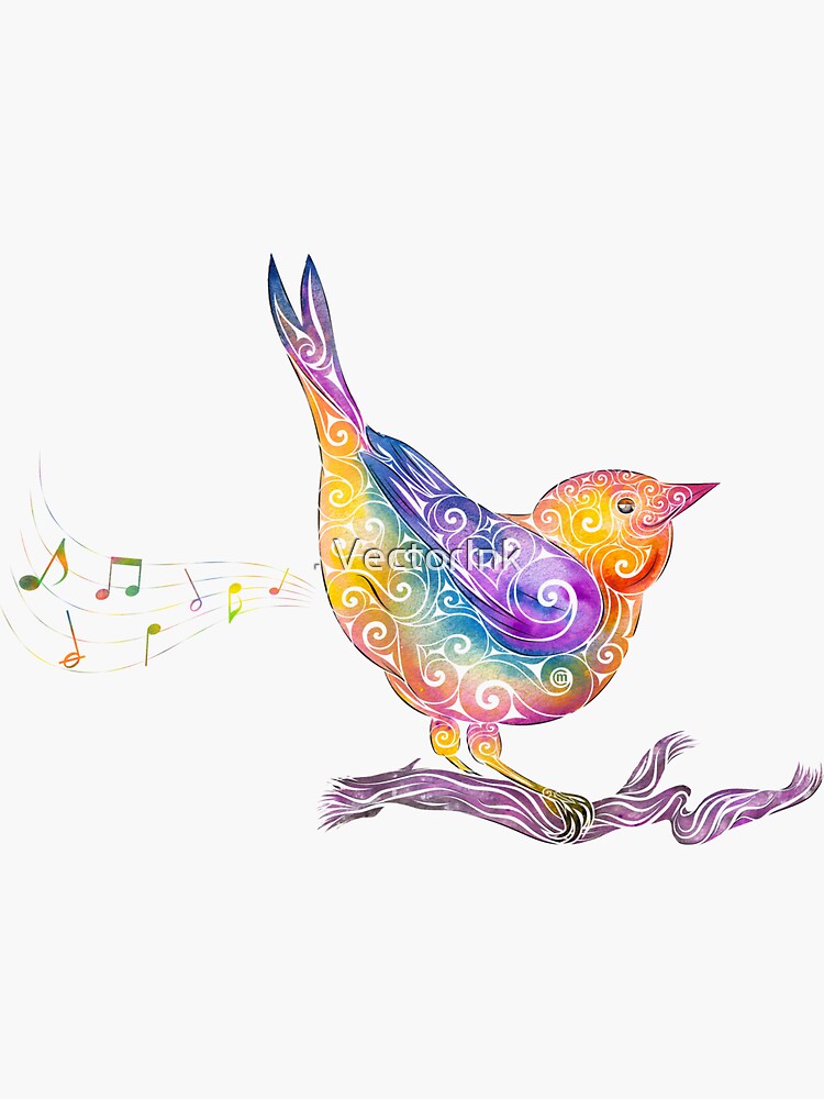 "Swirly Bird" Sticker for Sale by CarolinaMatthes | Redbubble