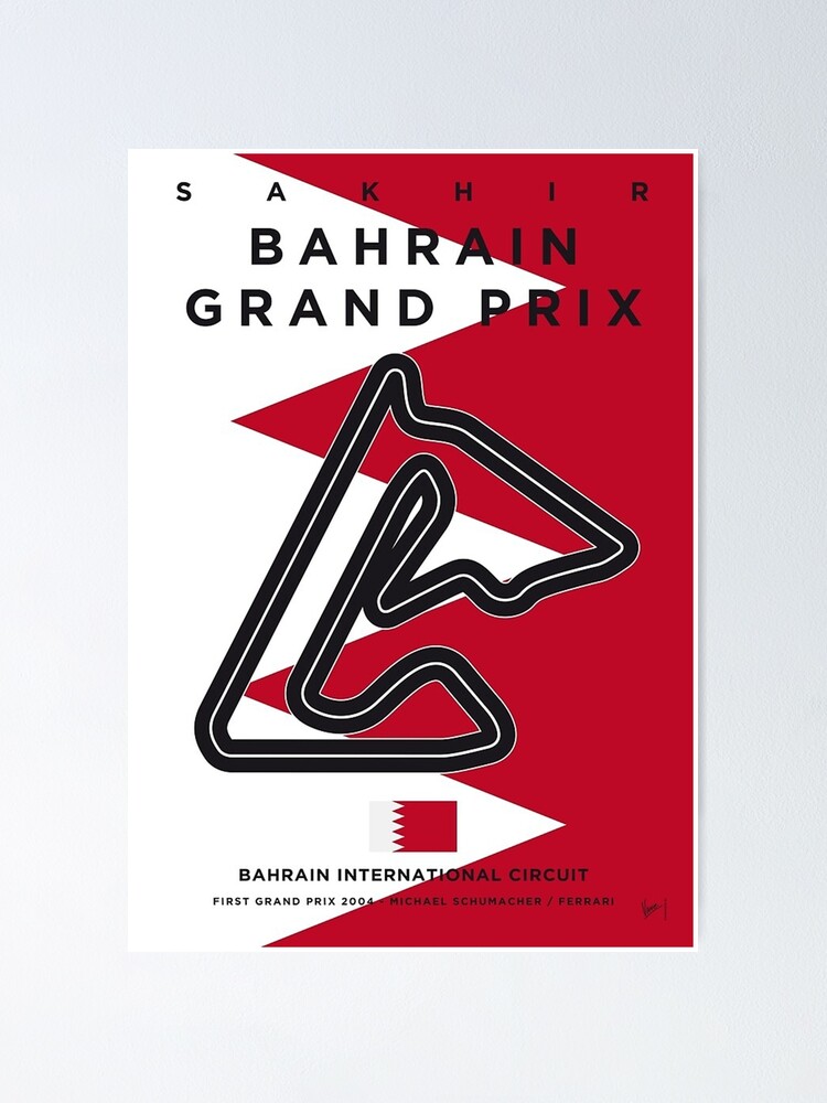 Poster « Mon affiche minimale de piste de course F1 BAHRAIN », par ssah ...
