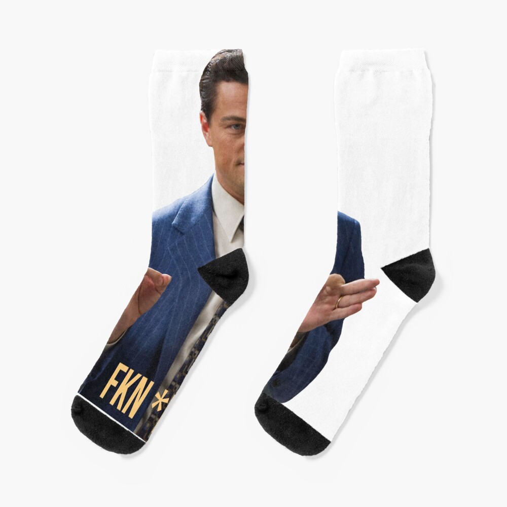 "Leonardo DiCaprio FKN Mint Wolf of Wall Street" Socks by hughhhogan ...