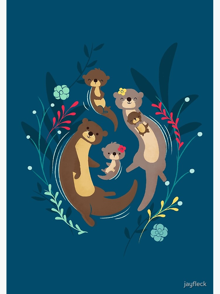 "Otter Family" Poster for Sale by jayfleck | Redbubble
