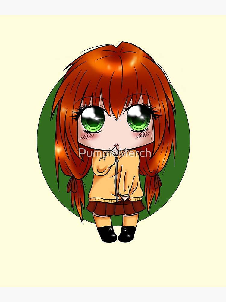 Fall Girl Kawai Chibi Manga Girl Poster By Pumpiemerch Redbubble