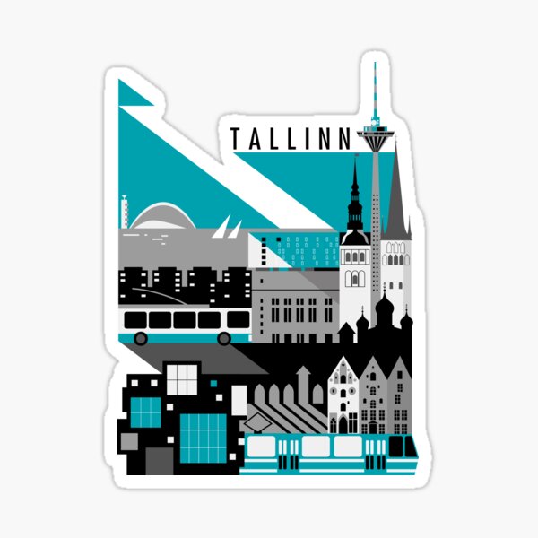"Tallinn. Sini-must-valge. " Sticker for Sale by 7115 | Redbubble