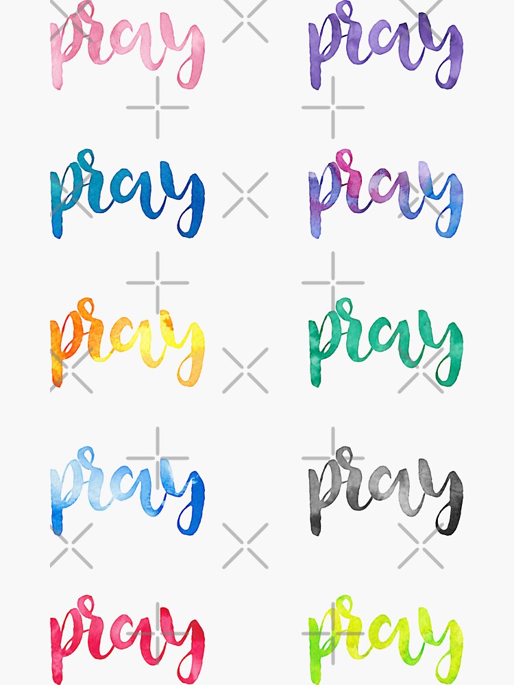"Pray - Christian Stickers Set" Sticker for Sale by ChristianStore ...