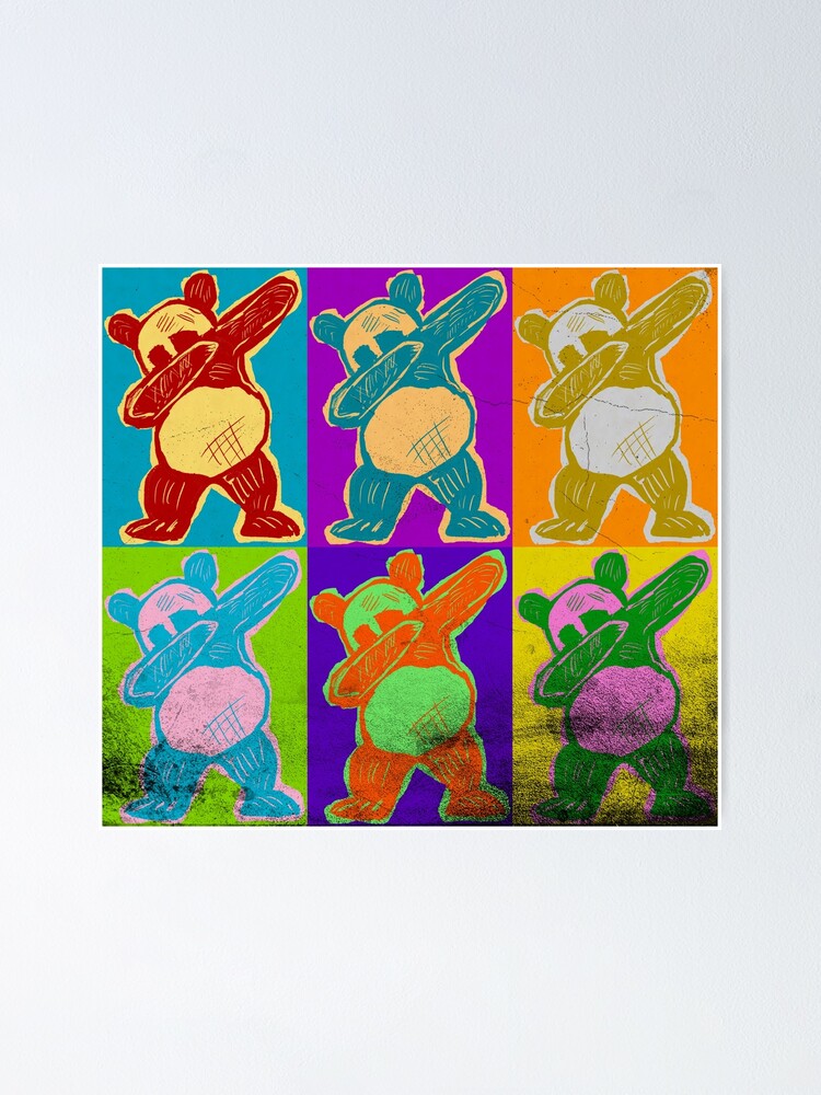 "Dabbing Panda Bear, Pop Art, Distressed, Vintage, Andy Warhol Inspired ...