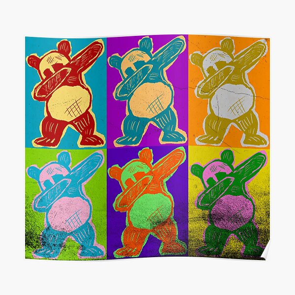 "Dabbing Panda Bear, Pop Art, Distressed, Vintage, Andy Warhol Inspired ...