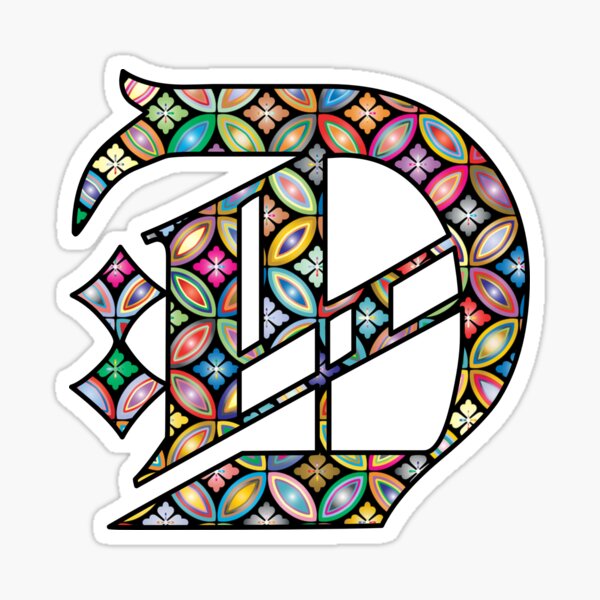 "Multi Metallic Colored Floral Letter D" Sticker for Sale by Crobin1961 ...
