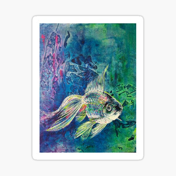 "Neon Goldfish Migi" Sticker by ElisaShigehiro | Redbubble