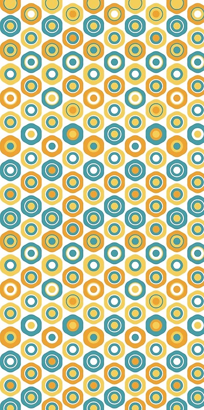 "Buttons. Cute Geometric Pattern in Turquoise Blue, Mustard Yellow, and ...