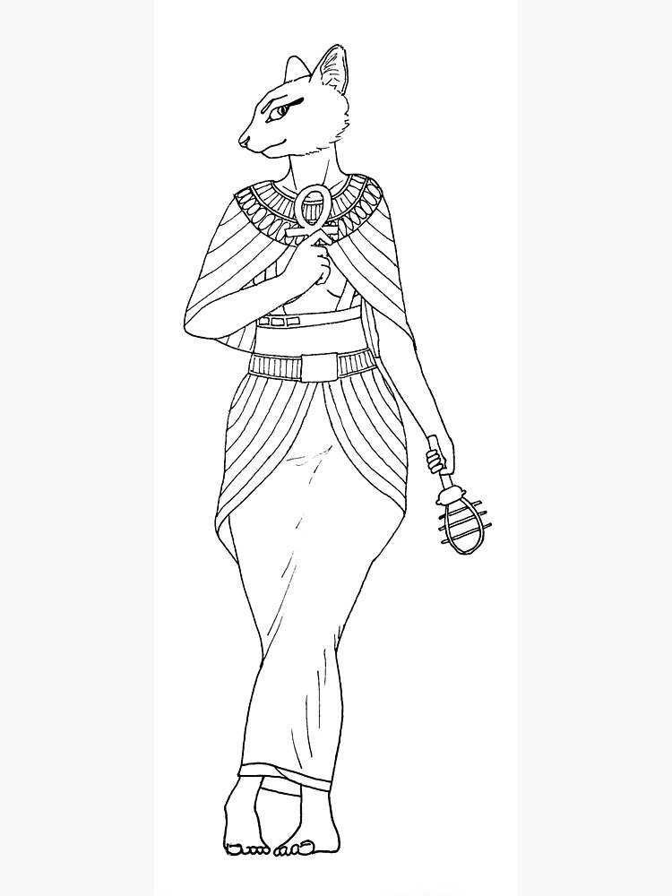 "Goddess Bastet Outline" Art Print for Sale by imbibitionn | Redbubble