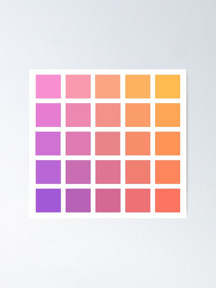 "Warm Colour Palette" Poster for Sale by passionatelyem | Redbubble