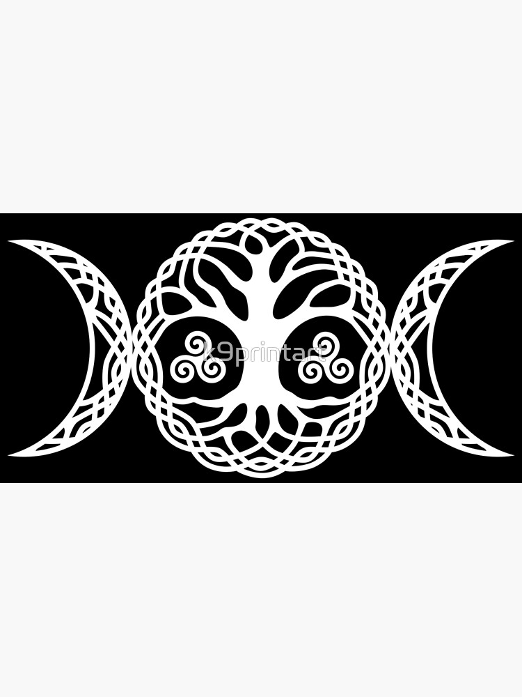 "Triple Moon Goddess with triskele and tree of life" Art Print for Sale ...