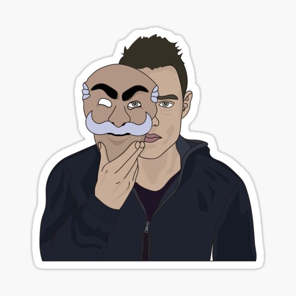 "elliot mr robot mask" Sticker for Sale by cmachin | Redbubble