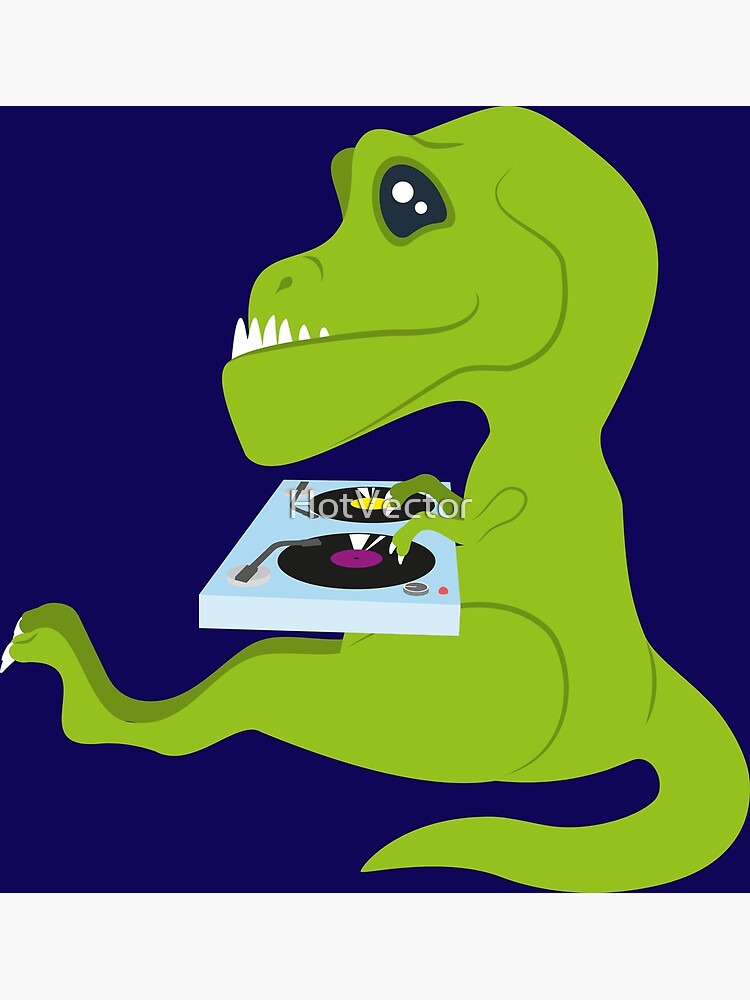 "cool funky DJ dino T-rex" Poster for Sale by HotVector | Redbubble