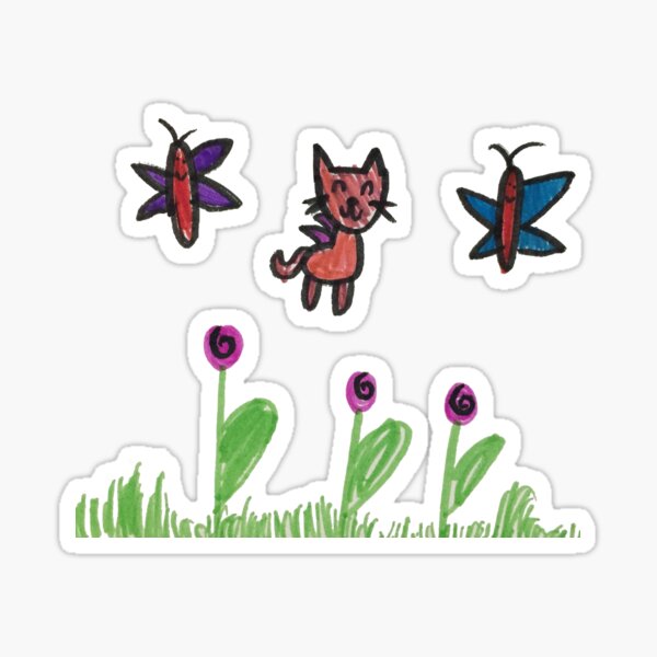 "Fly Cat" Sticker for Sale by WhitneyWooHoo | Redbubble
