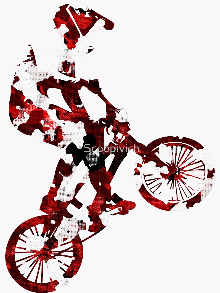 "BMX camouflage flag RED" Sticker for Sale by Scoopivich | Redbubble