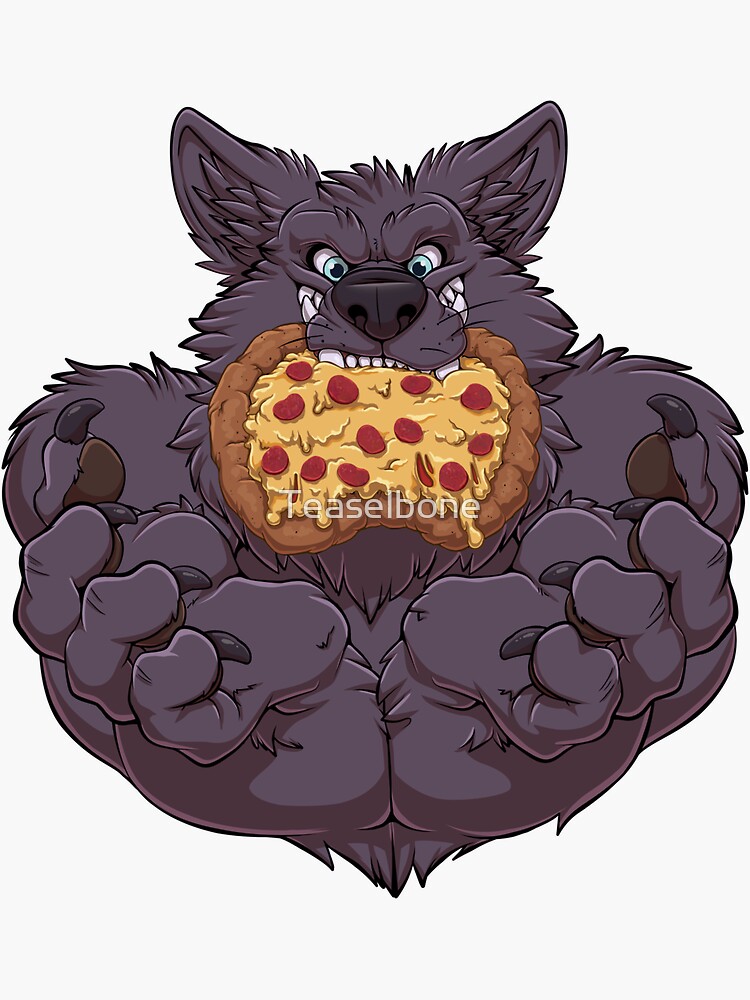 "Pizza Werewolf" Sticker for Sale by Teaselbone | Redbubble