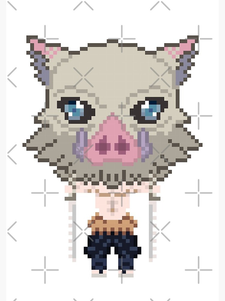 "Demon Slayer: Inosuke Hashibira Pixel Art" Spiral Notebook by ...