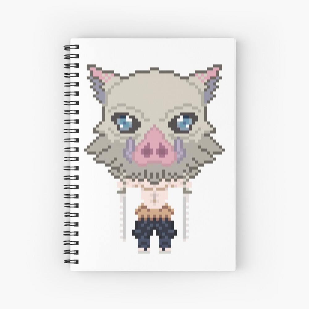 "Demon Slayer: Inosuke Hashibira Pixel Art" Spiral Notebook by ...