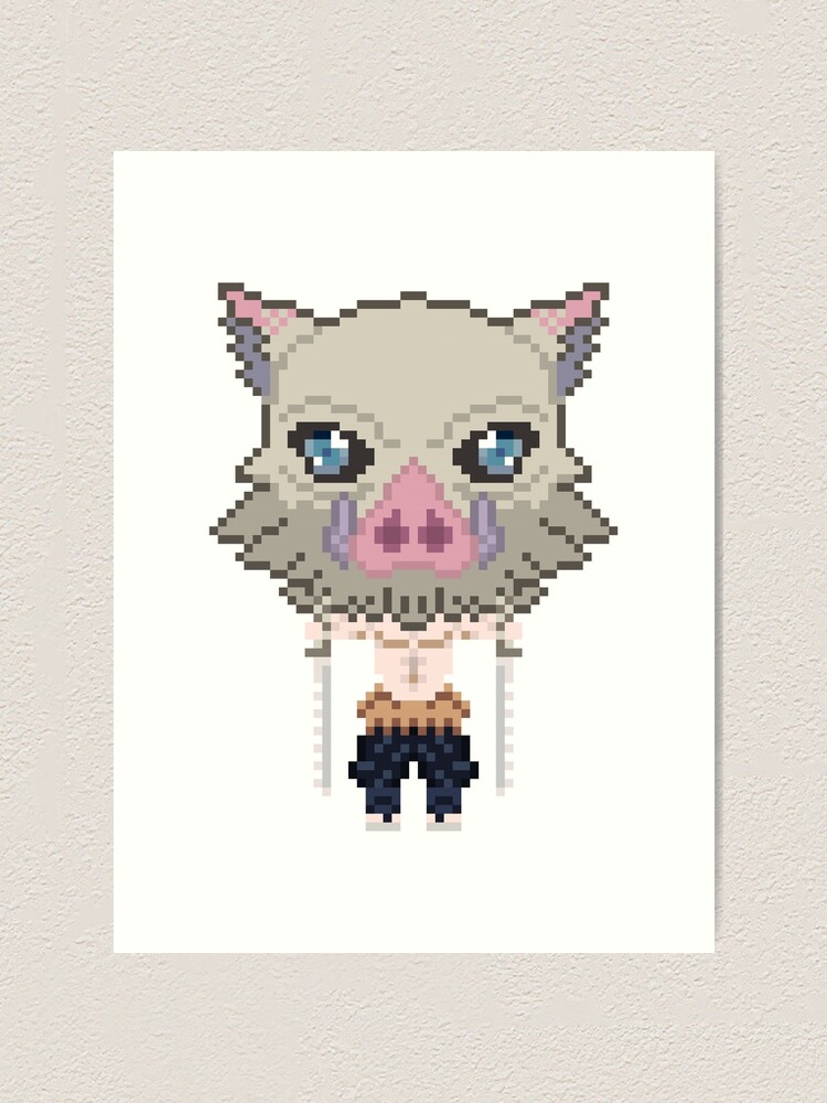Lámina artística «Demon Slayer: Inosuke Hashibira Pixel Art» de ...