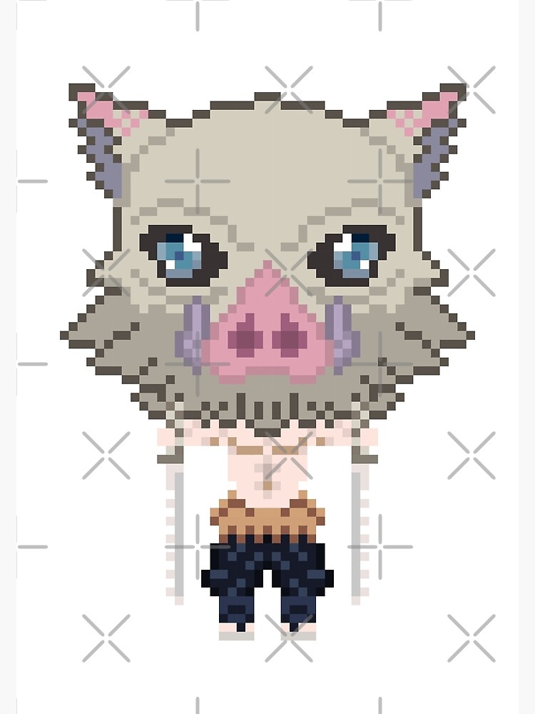 Lámina artística «Demon Slayer: Inosuke Hashibira Pixel Art» de ...