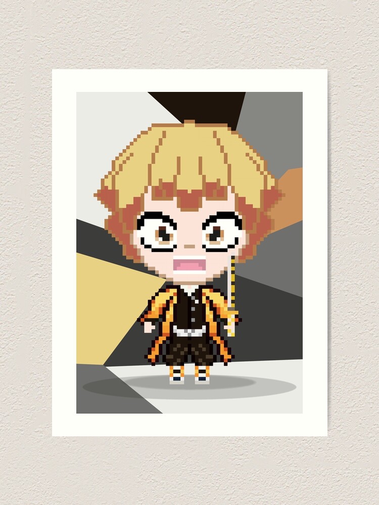Impression artistique « Démon Slayer: Pixel Art Zenitsu Agatsuma », par ...