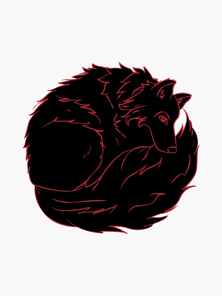 "Red Wolf Sticker" Sticker by Arctic-air | Redbubble