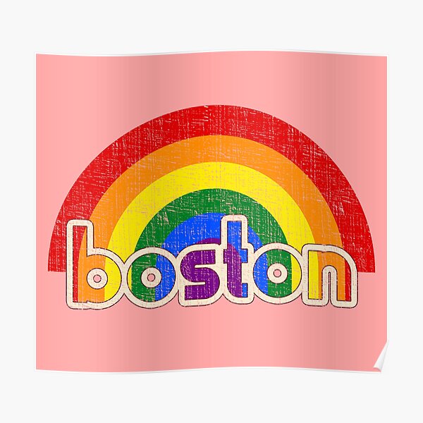 "Boston Rainbow Flag LGBTQ Pride Support" Poster for Sale by webdango ...