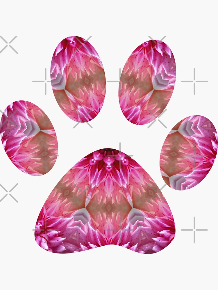 "Pink Paw Print" Sticker for Sale by KCPetPortraits | Redbubble