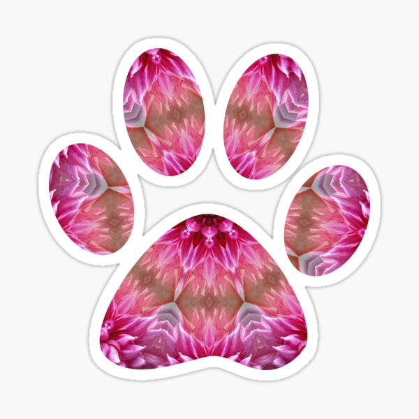 "Pink Paw Print" Sticker for Sale by KCPetPortraits | Redbubble