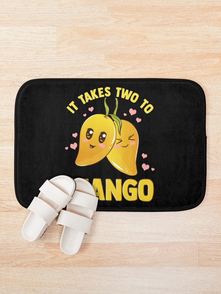 "It Takes Two To Mango Funny Fruit Tango Pun" Bath Mat for Sale by ...