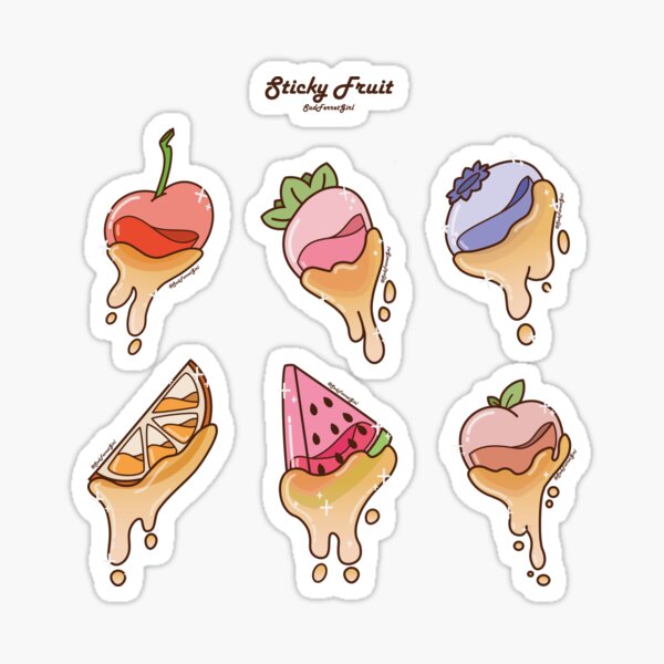 "~Sticky Fruit~" Sticker for Sale by SadFerretGirl | Redbubble