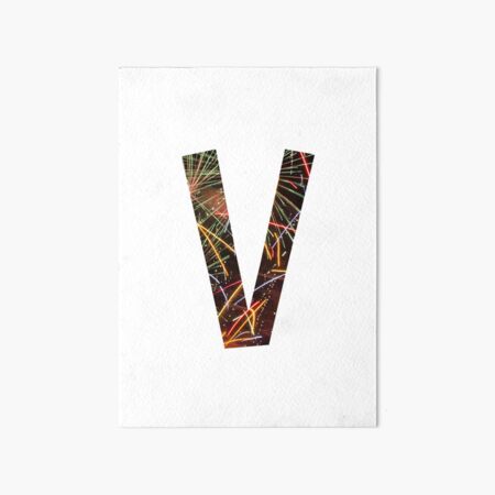 "V, vee letter in fireworks" Art Board Print by Carolina-J | Redbubble