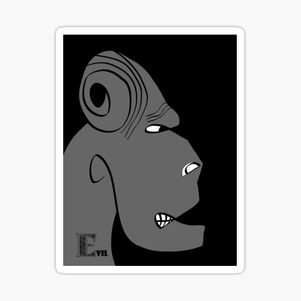 "Evil" Sticker for Sale by ReplyGirl | Redbubble