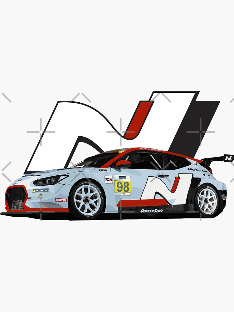 "Veloster N TCR Race Car" Sticker for Sale by FromThe8Tees | Redbubble