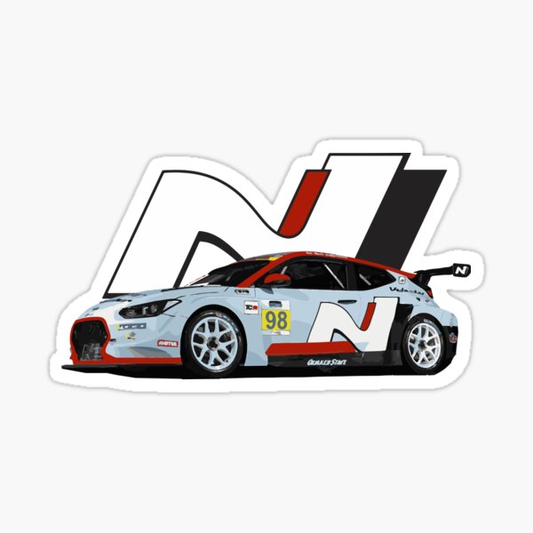 "Veloster N TCR Race Car" Sticker for Sale by FromThe8Tees | Redbubble