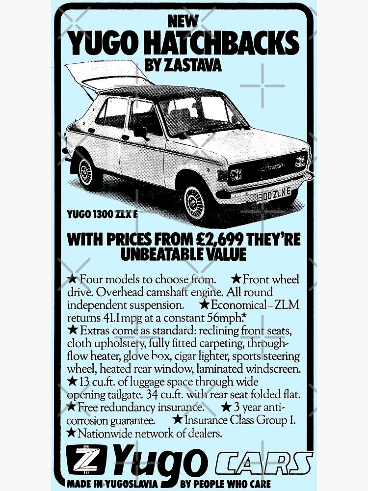 "YUGO ZASTAVA" Poster by ThrowbackMotors | Redbubble