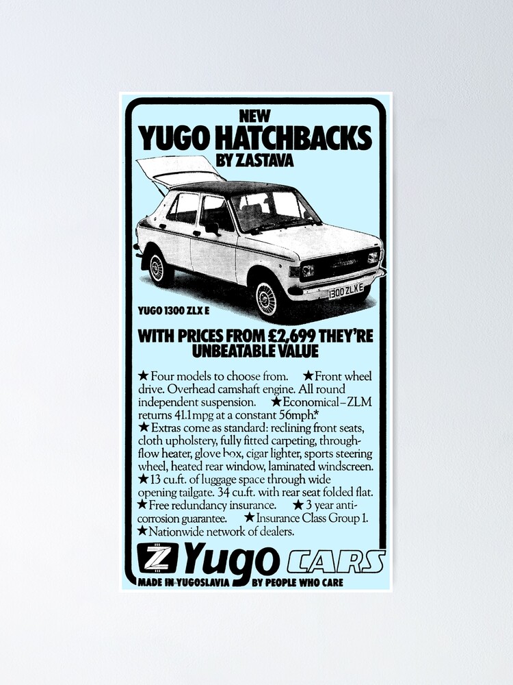 "YUGO ZASTAVA" Poster by ThrowbackMotors | Redbubble