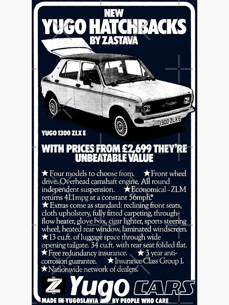 Póster «YUGO ZASTAVA» de ThrowbackMotors | Redbubble