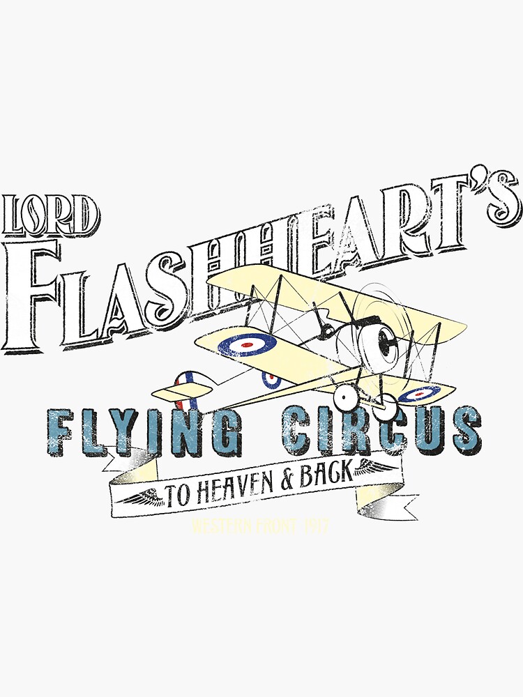 "Flashheart's Flying Circus" Sticker for Sale by Pilots-Notes | Redbubble