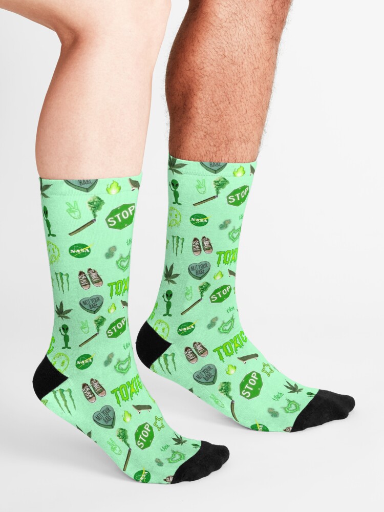 "Green Aesthetic Grunge" Socks by emmekacala | Redbubble